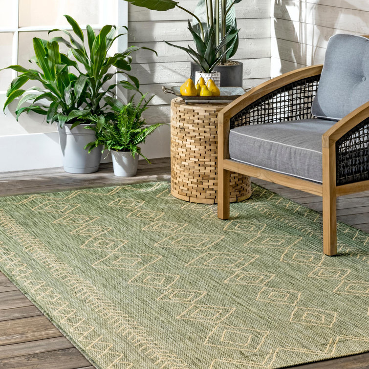 Foundry Select Lanagan Moroccan Indoor Outdoor Sage Green Rug Reviews Wayfair